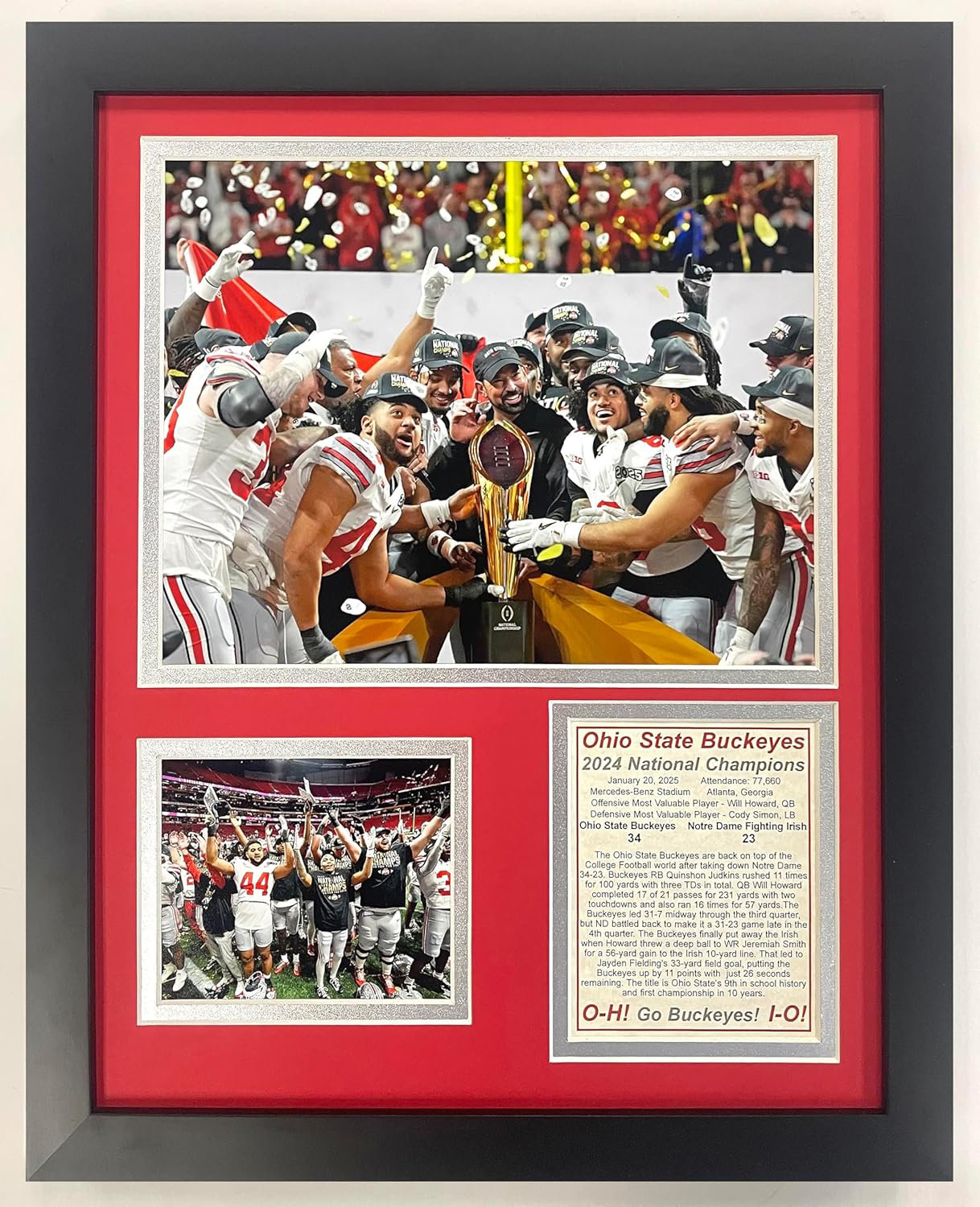Trinx Ohio State Buckeyes | 2024 CFP National Champions | 12"x15" Framed Photo Collage | Podium ...